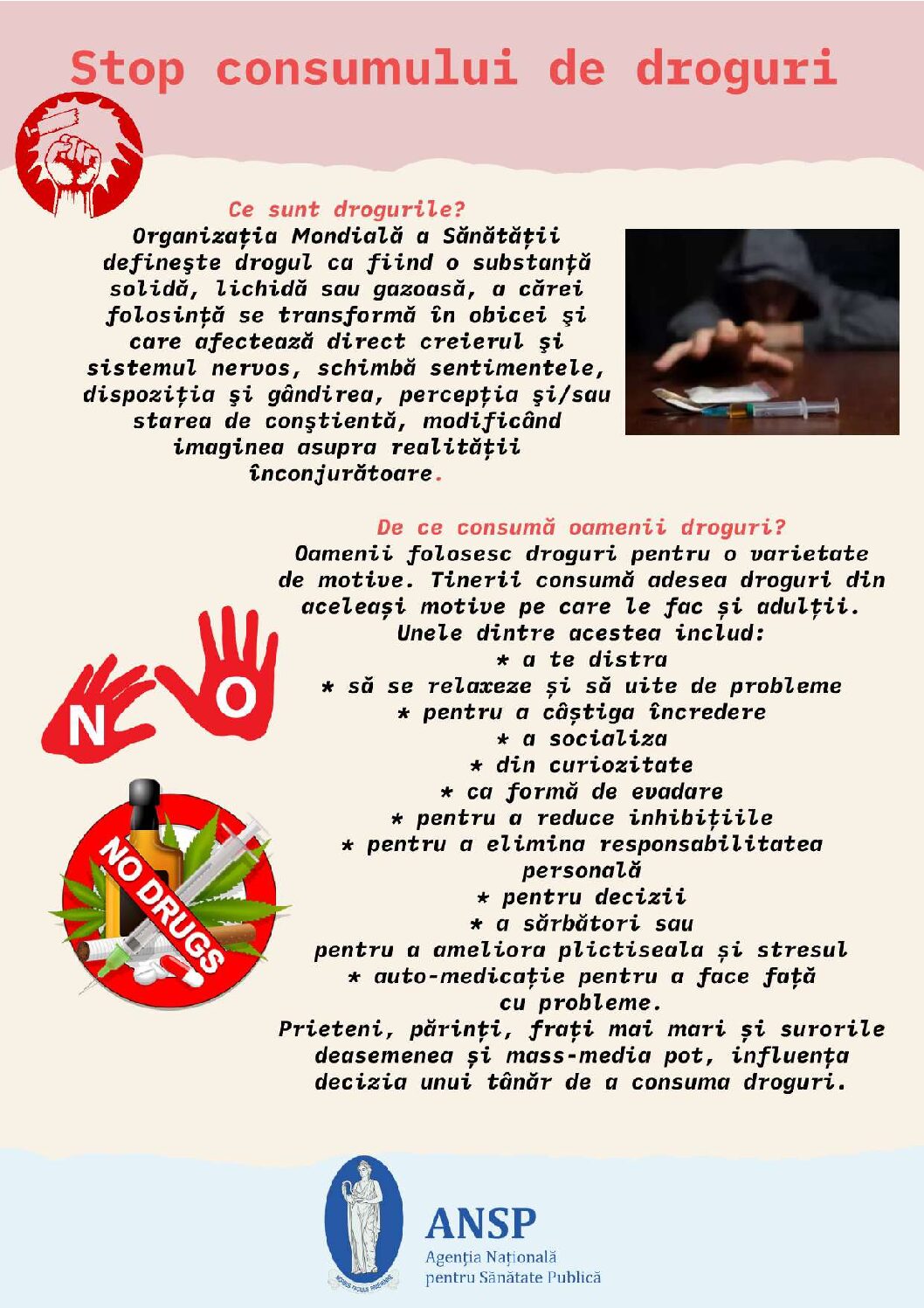 Pliant AntiDrog! | IMSP Centrul de Sănătate Bubuieci